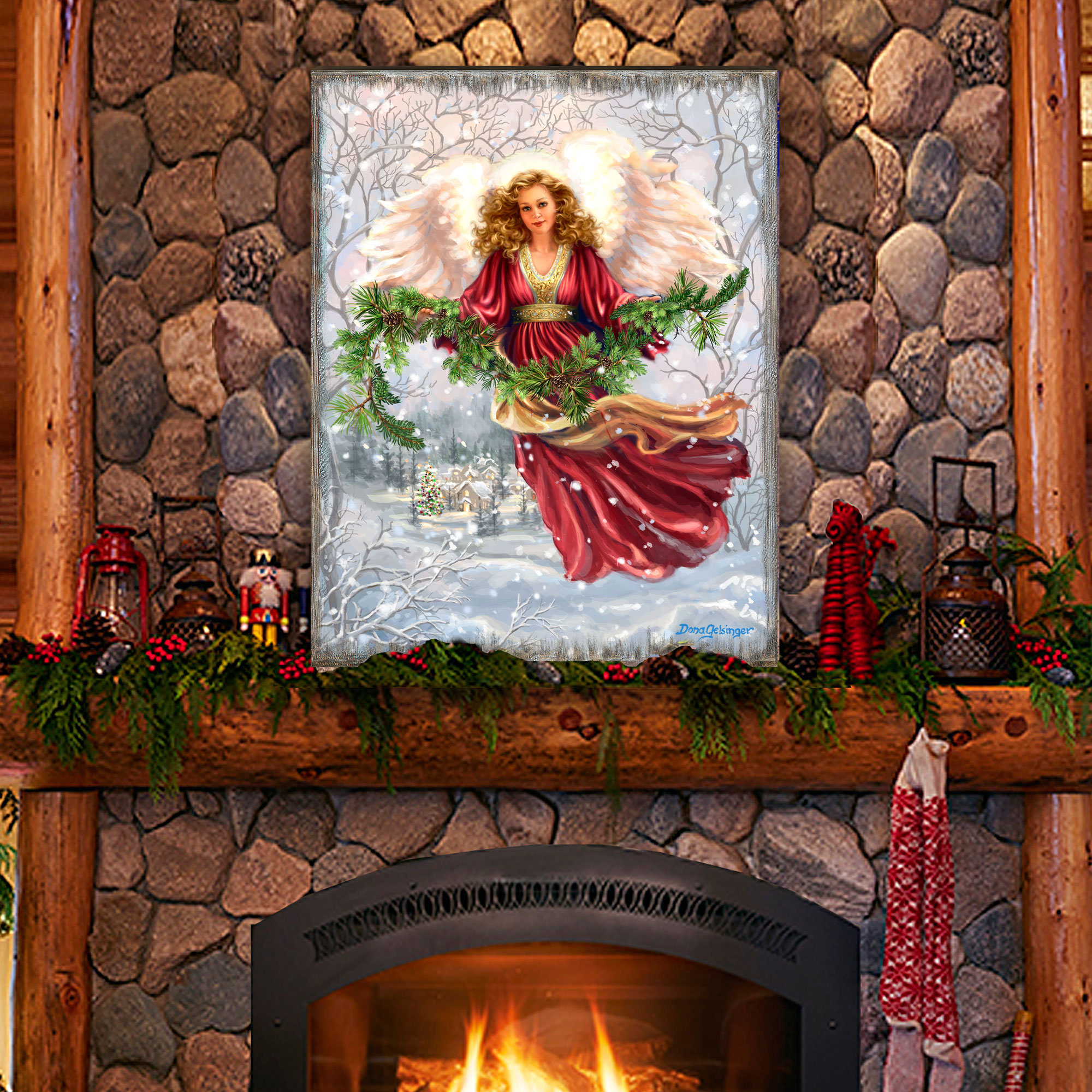 Designocracy Wall Block Collection Snowfall Angel Art Wall Block | D ...