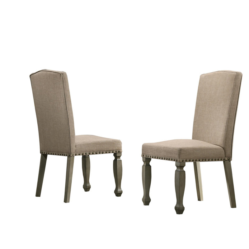 Canora Grey Upholstered Nailhead Dining Chair Set of 2 | Wayfair