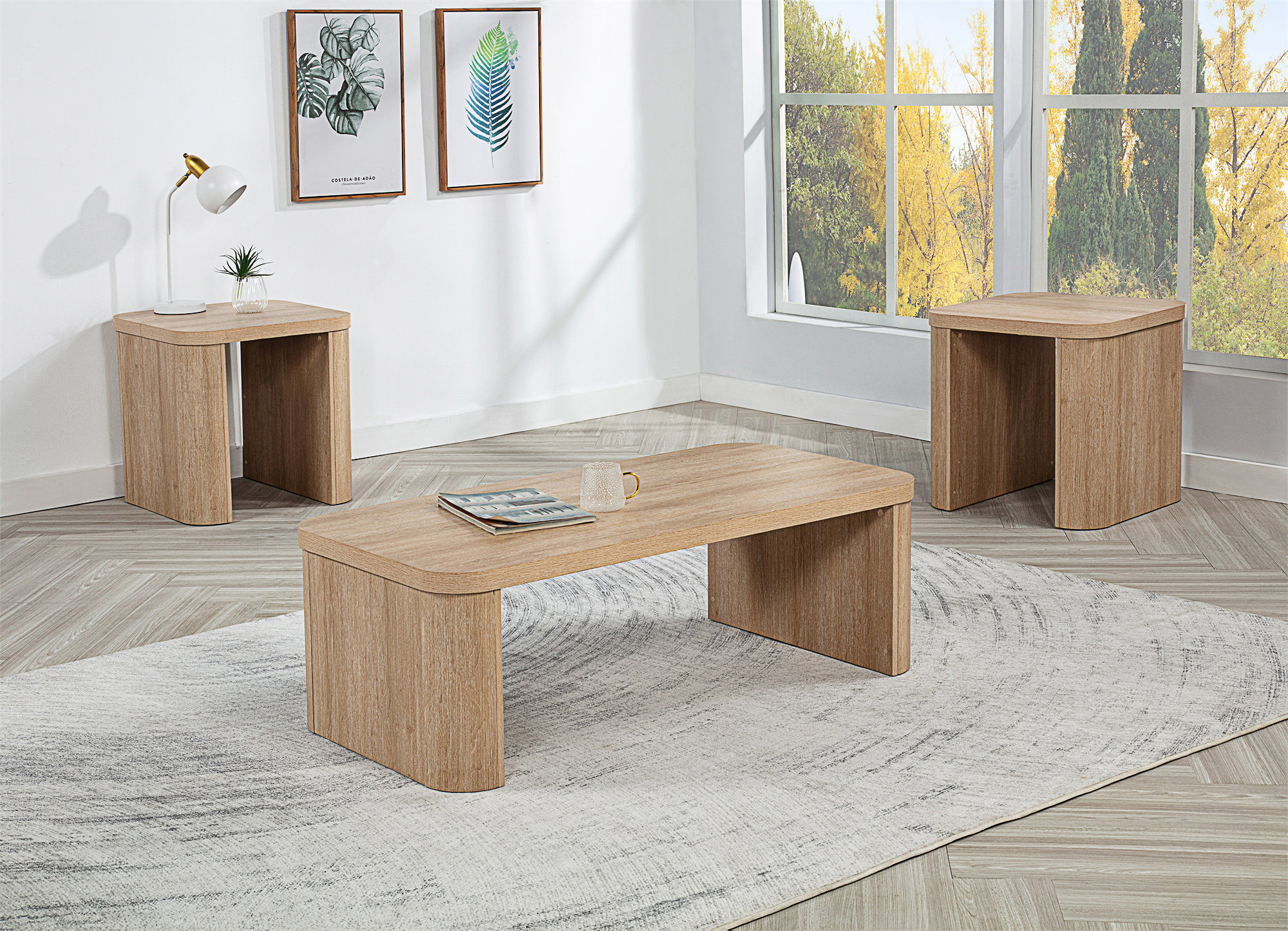 Corrigan Studio 3Pc Beautifully Crafted Three-Piece Set Natural Charm ...