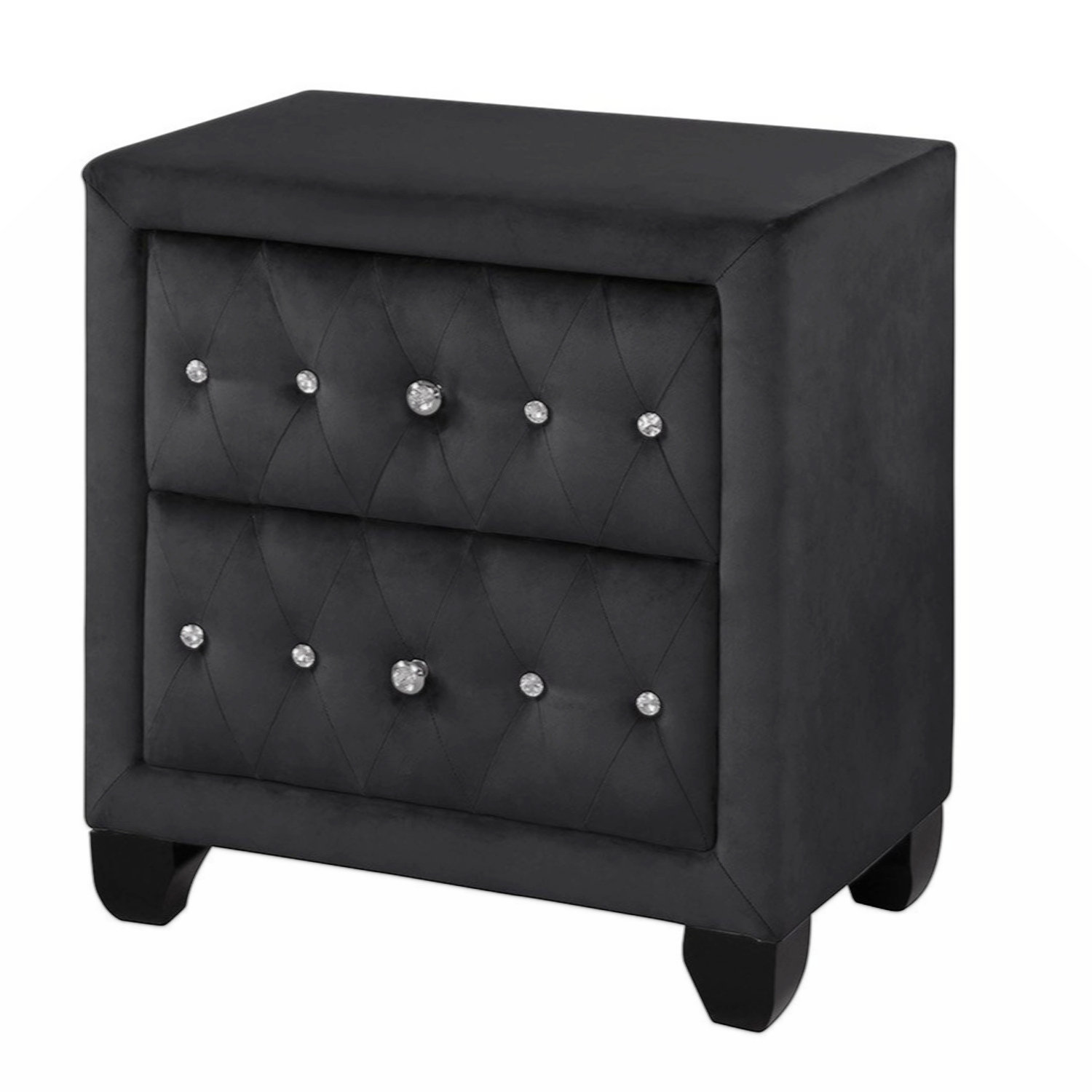 Everly Quinn Modern Style Night Stand Made With Wood In Black | Wayfair