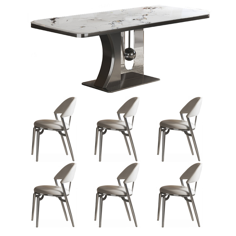 Greyleigh Microcrystalline Stone Dining Table And Chair Dining Set ...