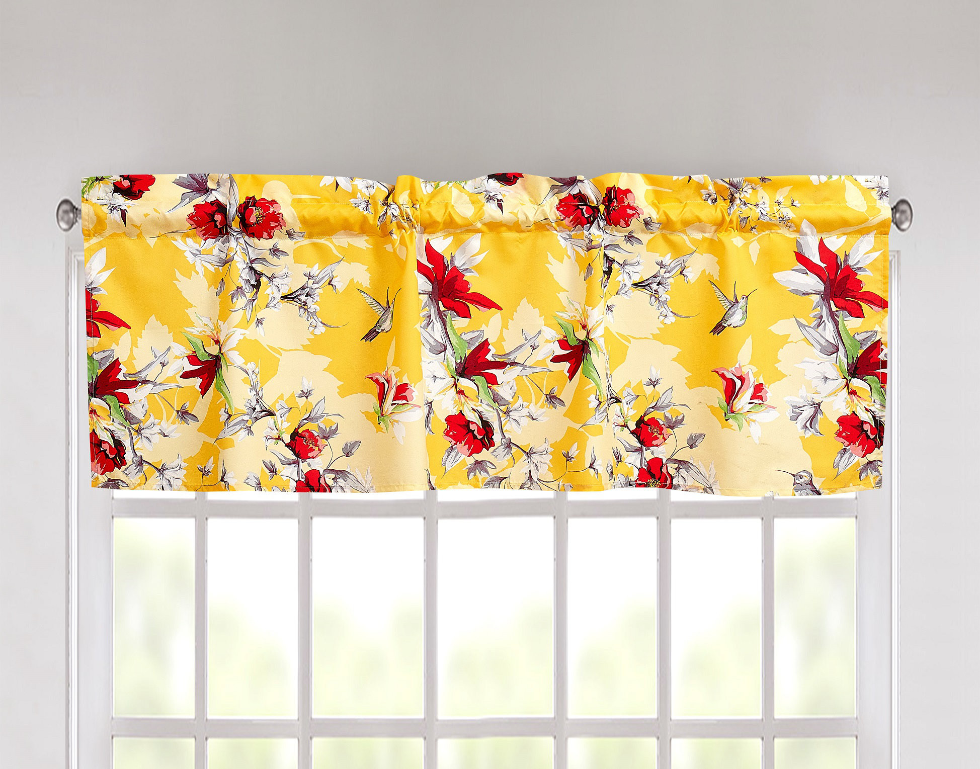 Rosalind Wheeler Neale Hummingbirds 52" Window Valance | Wayfair
