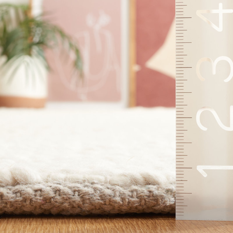 Wade Logan® Bowan Solid Color Hand Loomed Wool/Cotton Area Rug in Ivory ...