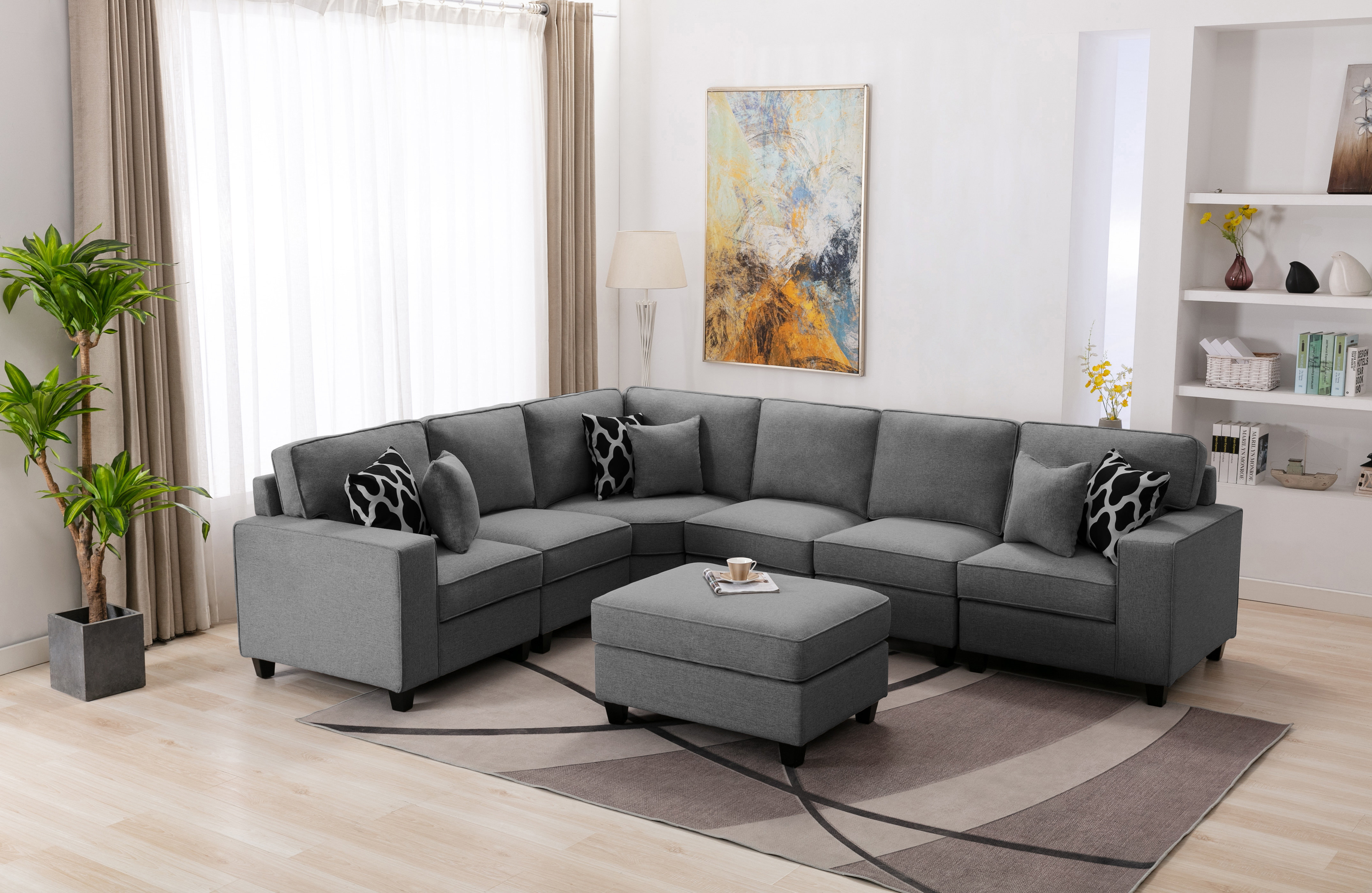 Latitude Run® Dhramveer 137" Wide L-shape Modular Sectional with ...
