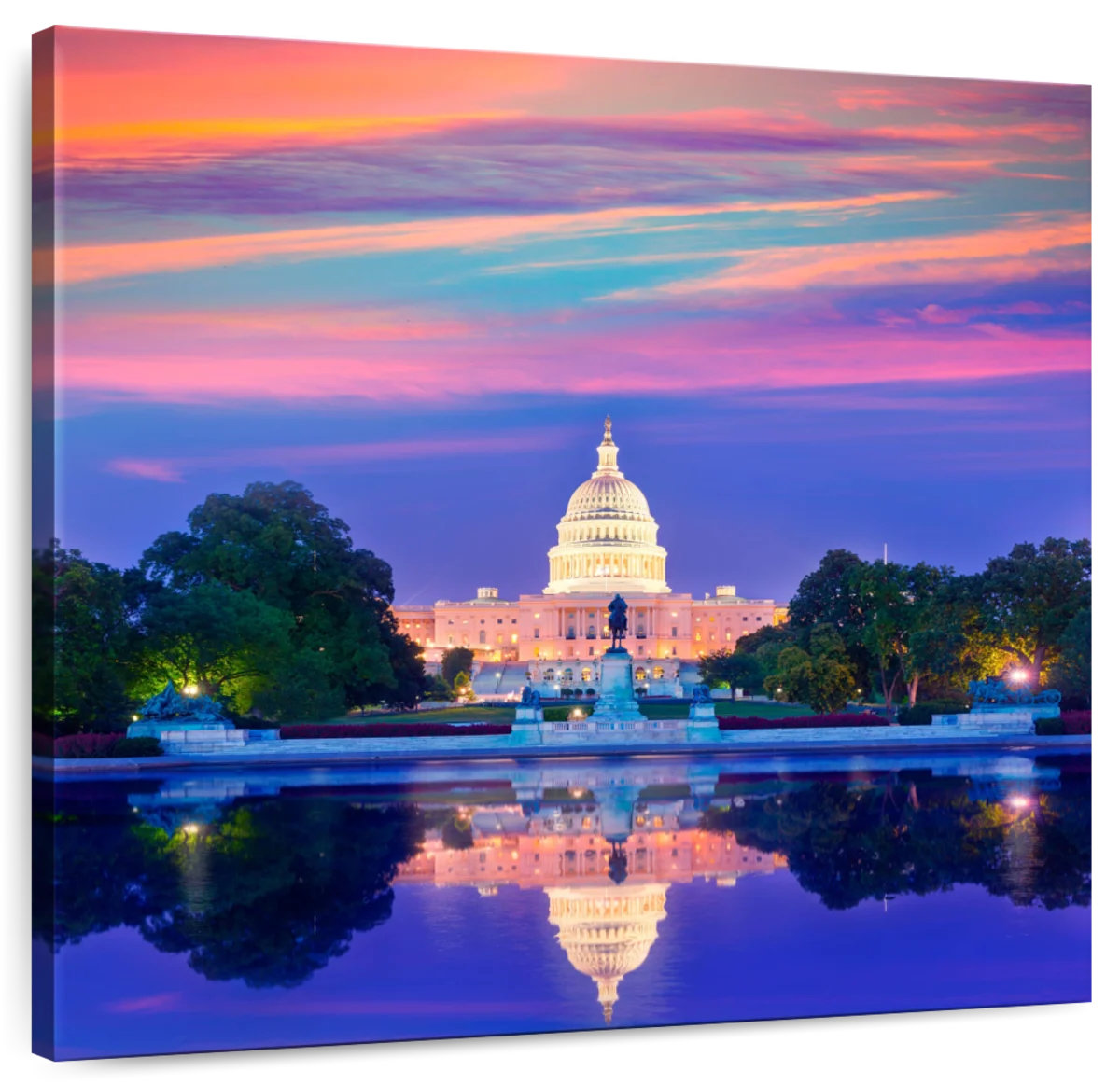 Ebern Designs Lilie US Capitol Sunset Colors | Wayfair