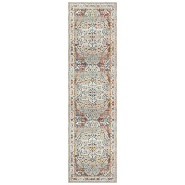 Bungalow Rose Aveline Performance Ornate Traditional Oriental Ivory ...