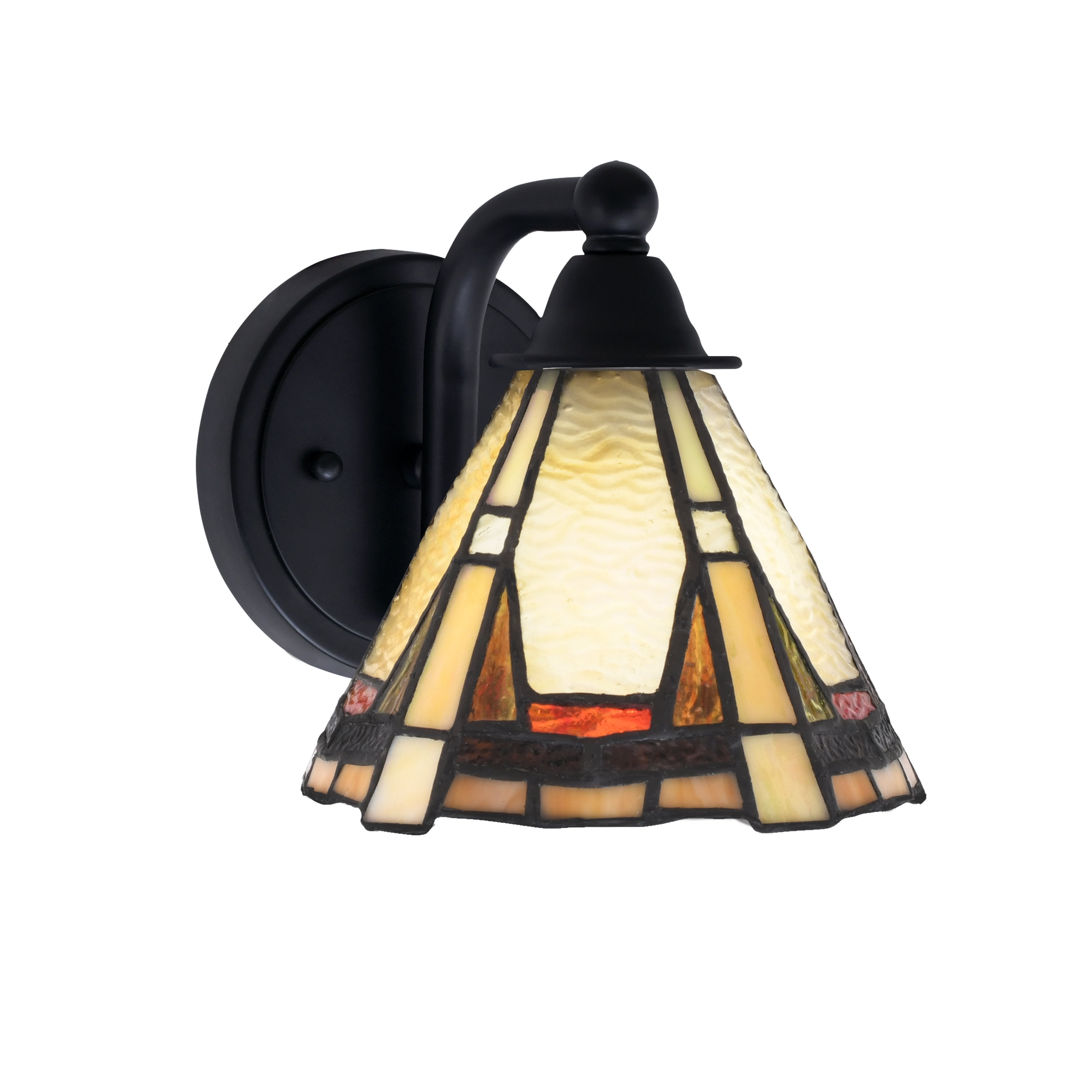 Toltec Lighting Paramount Wall Sconce Shown In Matte Black Finish With ...