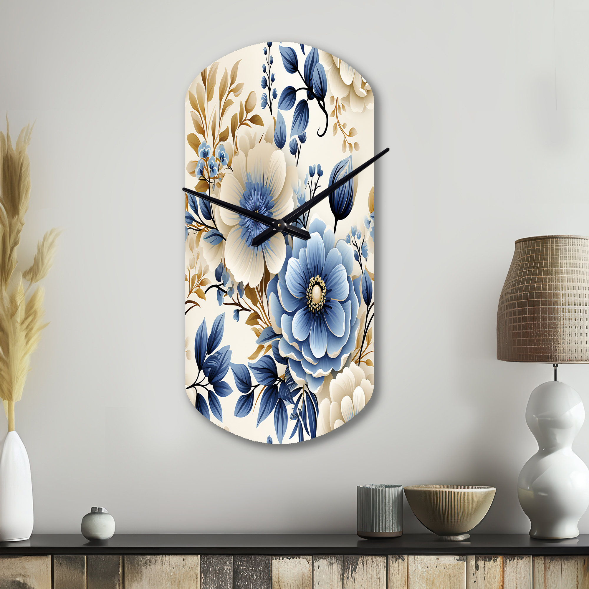 Design Art Classic Blue Harmony Bouquet - Cylinder Shape Large Blue ...