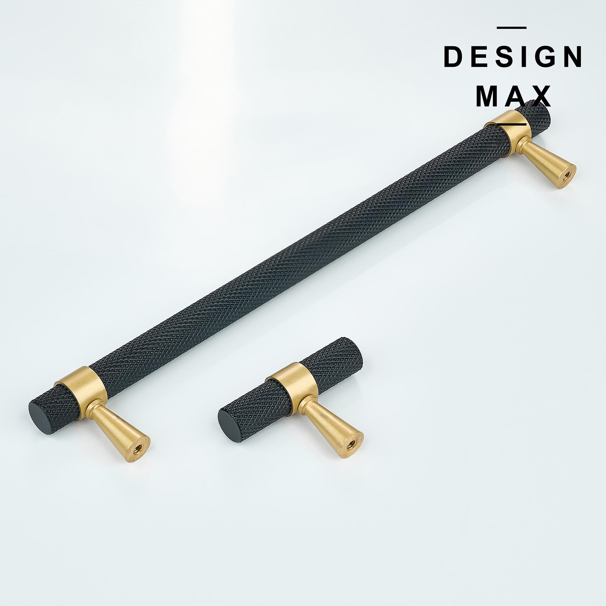 Design Max Stem Matte Black Knurled Pull | Wayfair