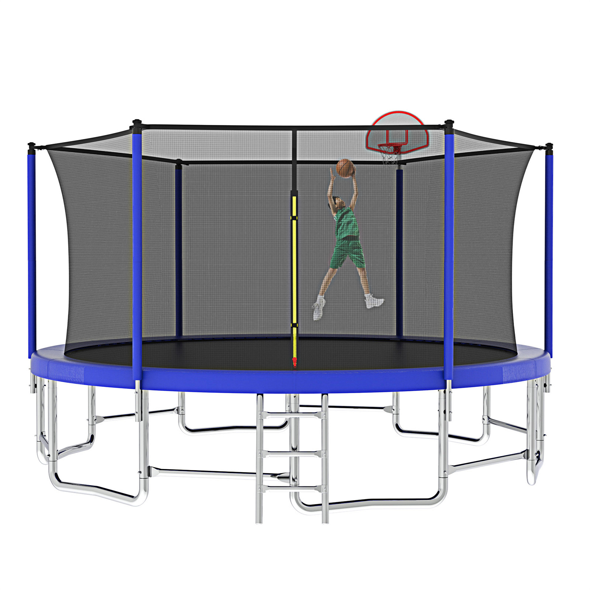 HANGZHOURUNXIN 16Ft Trampoline With Balance Bar & Basketball Hoop&Ball ...