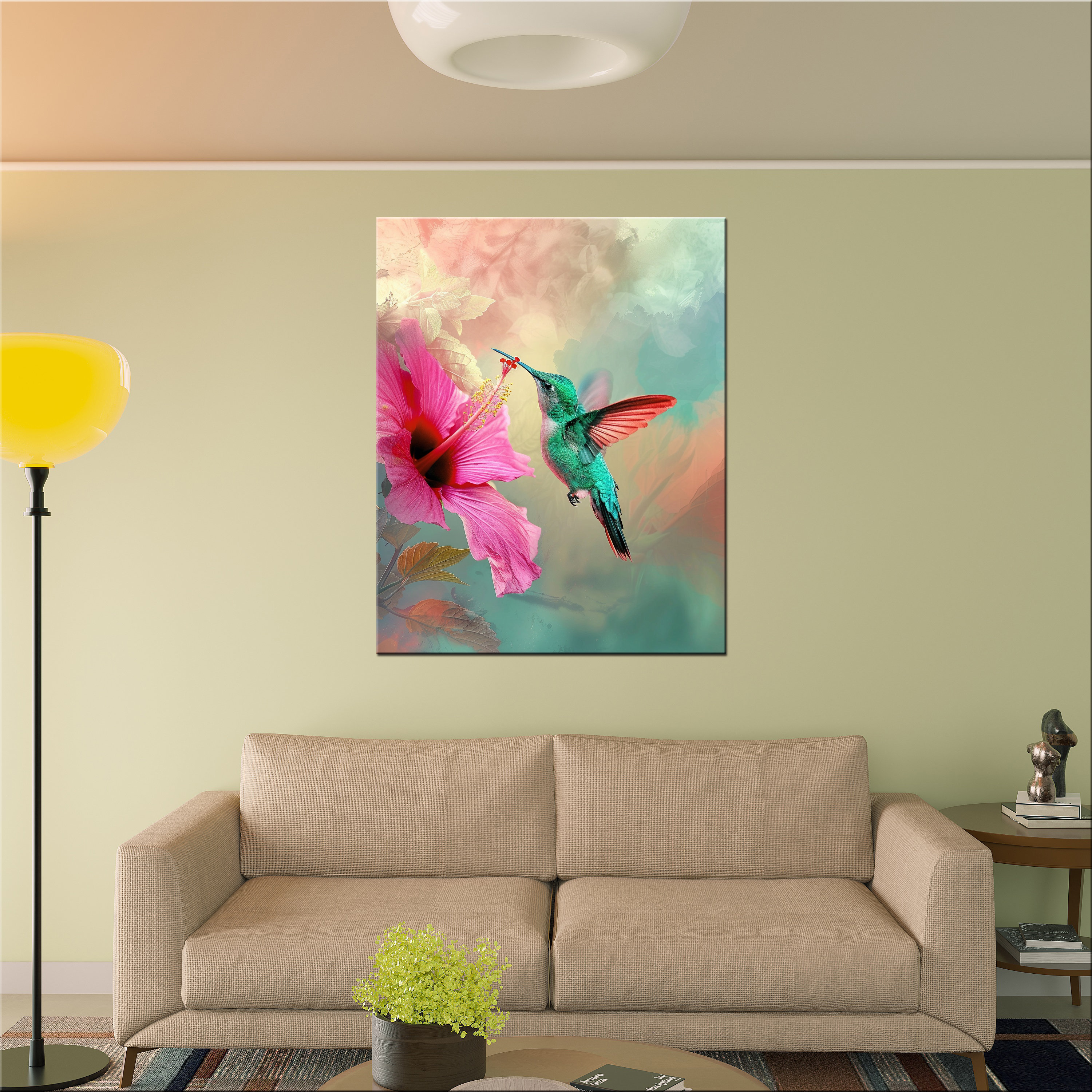 Winston Porter Spring Whispers: Hummingbird Probing Flowers in a Colorful Scene (customizable ...