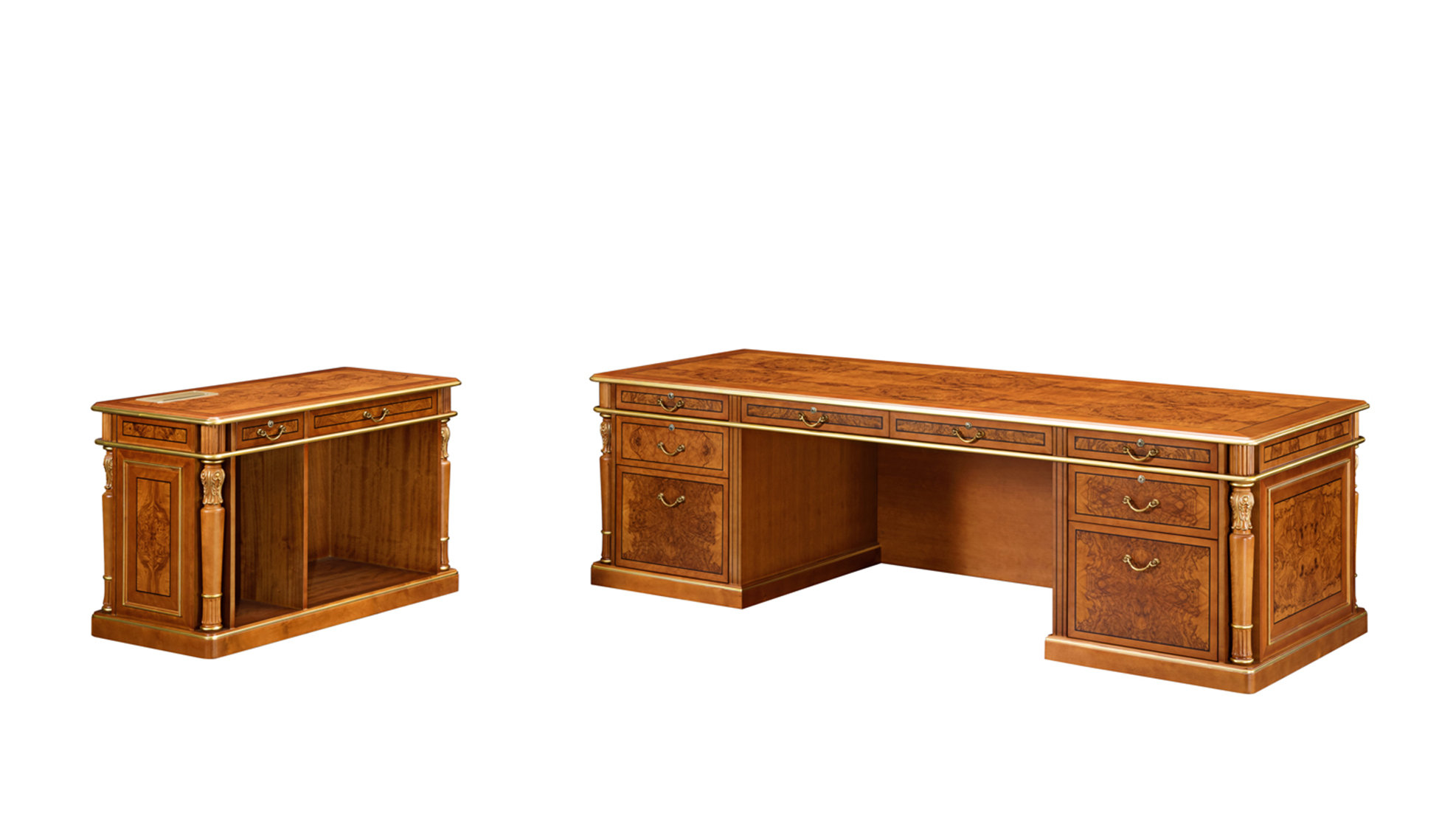 Infinity Furniture Import 2 Piece Solid Wood Rectangular Executive Desk ...