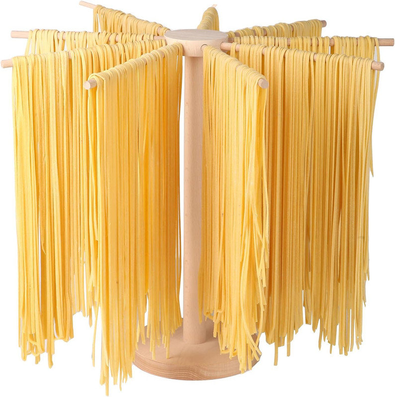 Rebrilliant Large Wood Pasta Rack Collapsible for Fresh Pasta Noodle ...