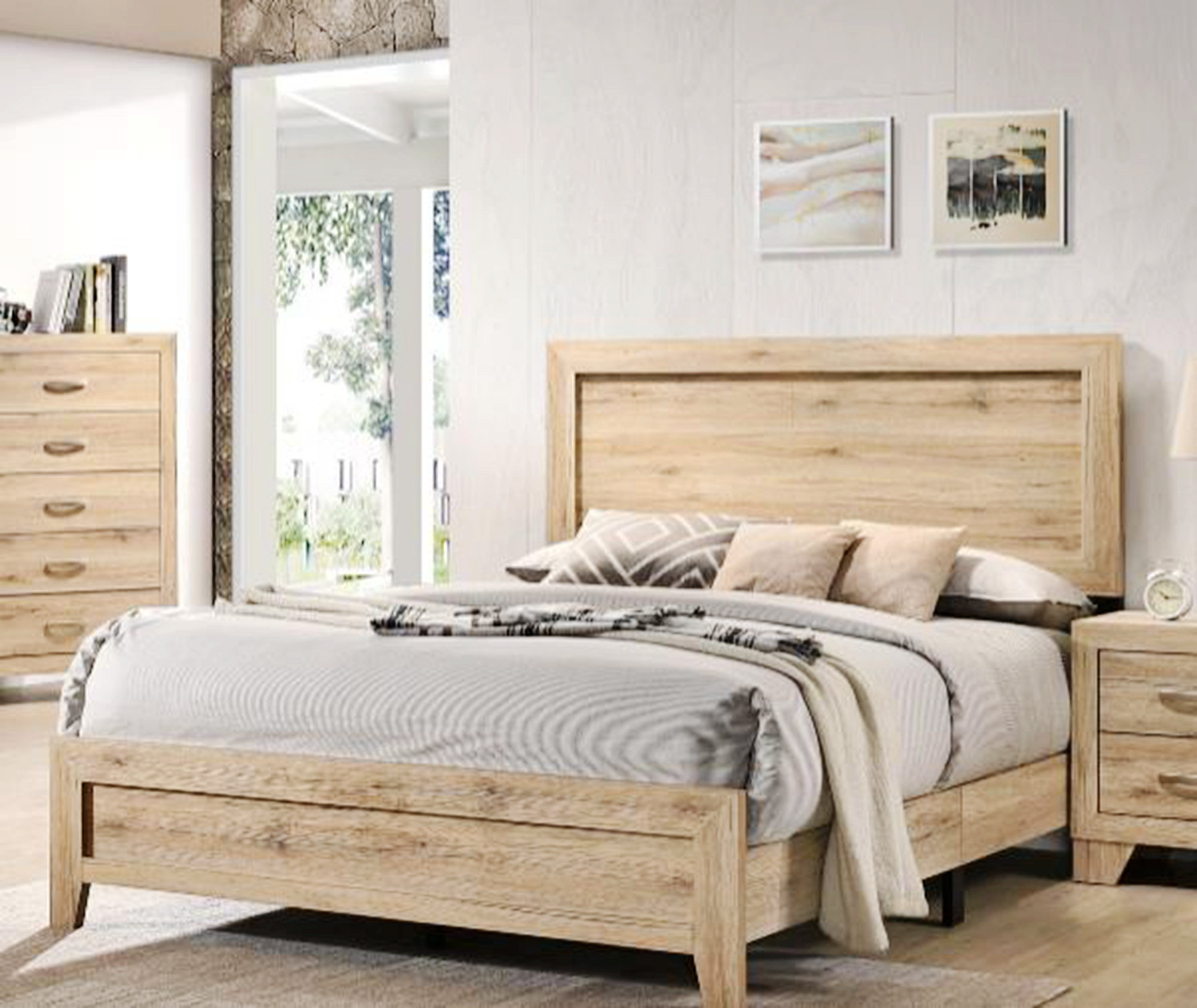 Millwood Pines Sturdy Construction Platform Bed with Headboard ,No Box ...
