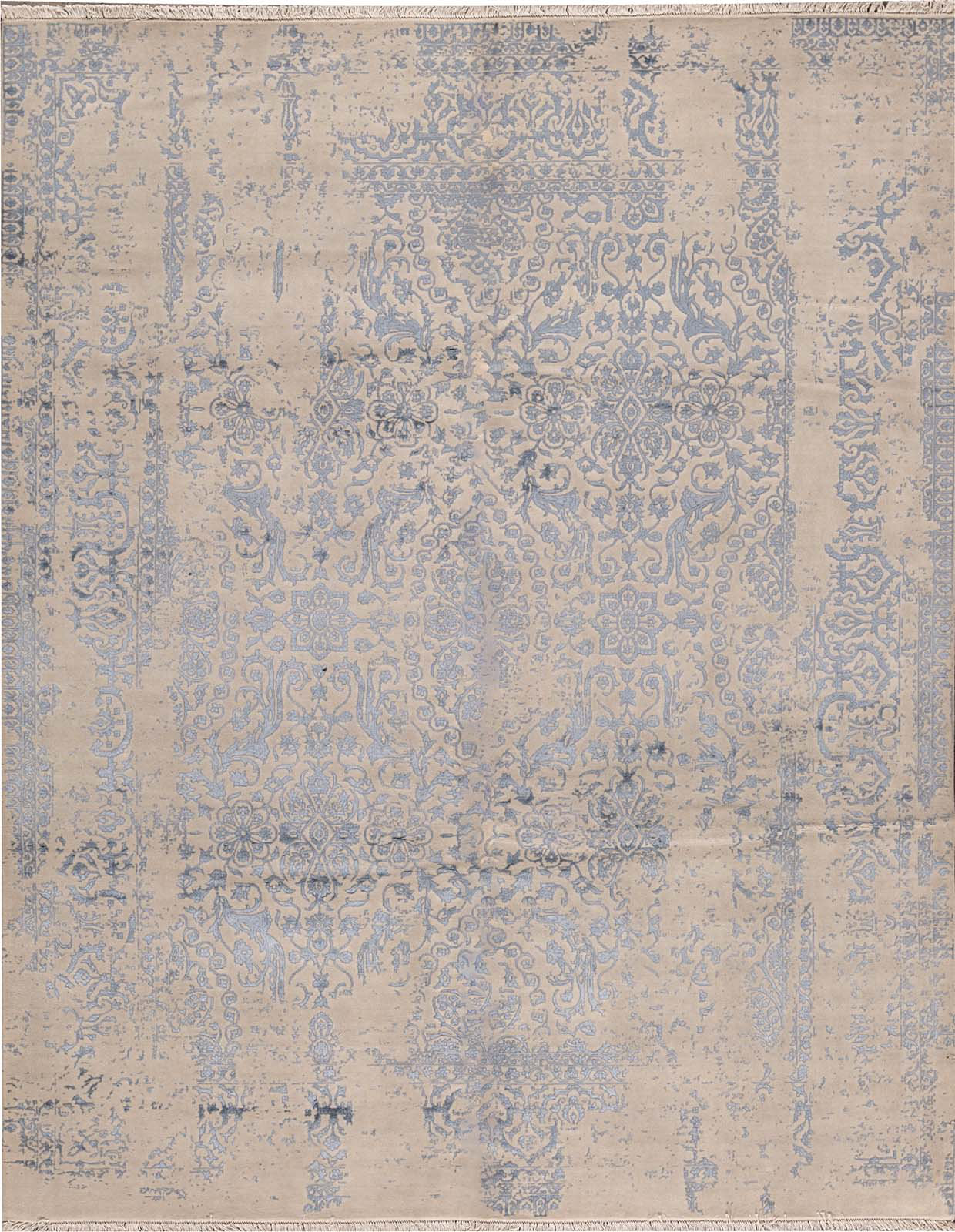 Bokara Rug Co., Inc. Hand-Knotted High-Quality Beige and Light Blue ...