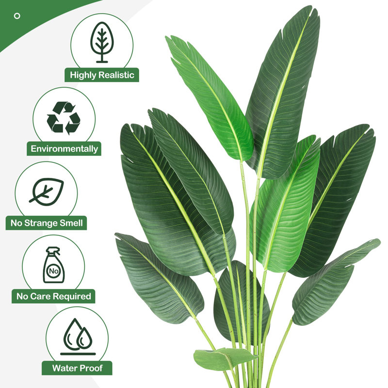 Primrue Faux Banana Leaf Plant in Pot | Wayfair