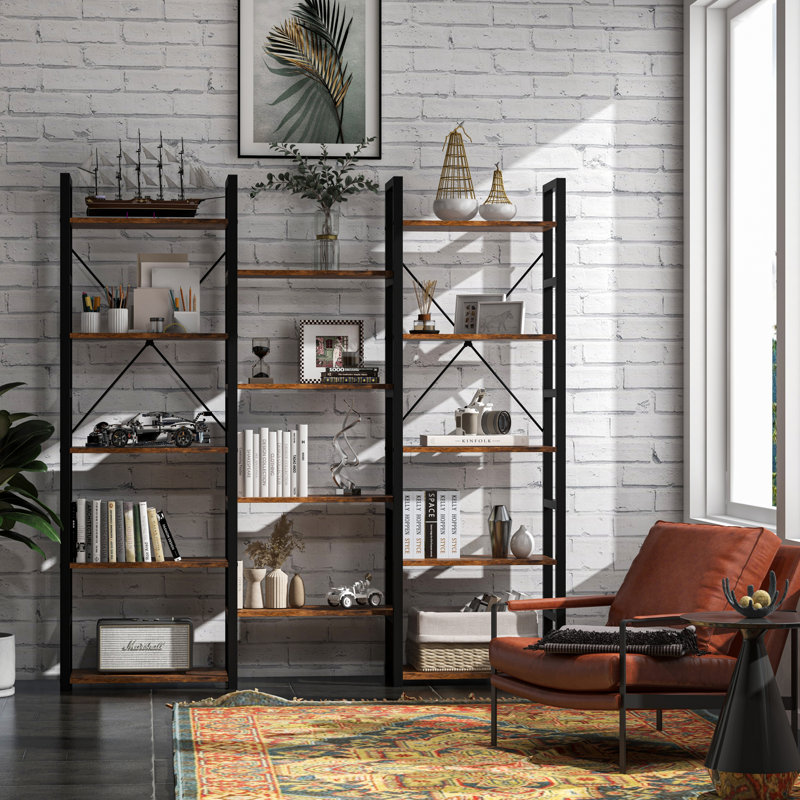 17 Stories Johnclif Steel Etagere Library Bookcase & Reviews | Wayfair