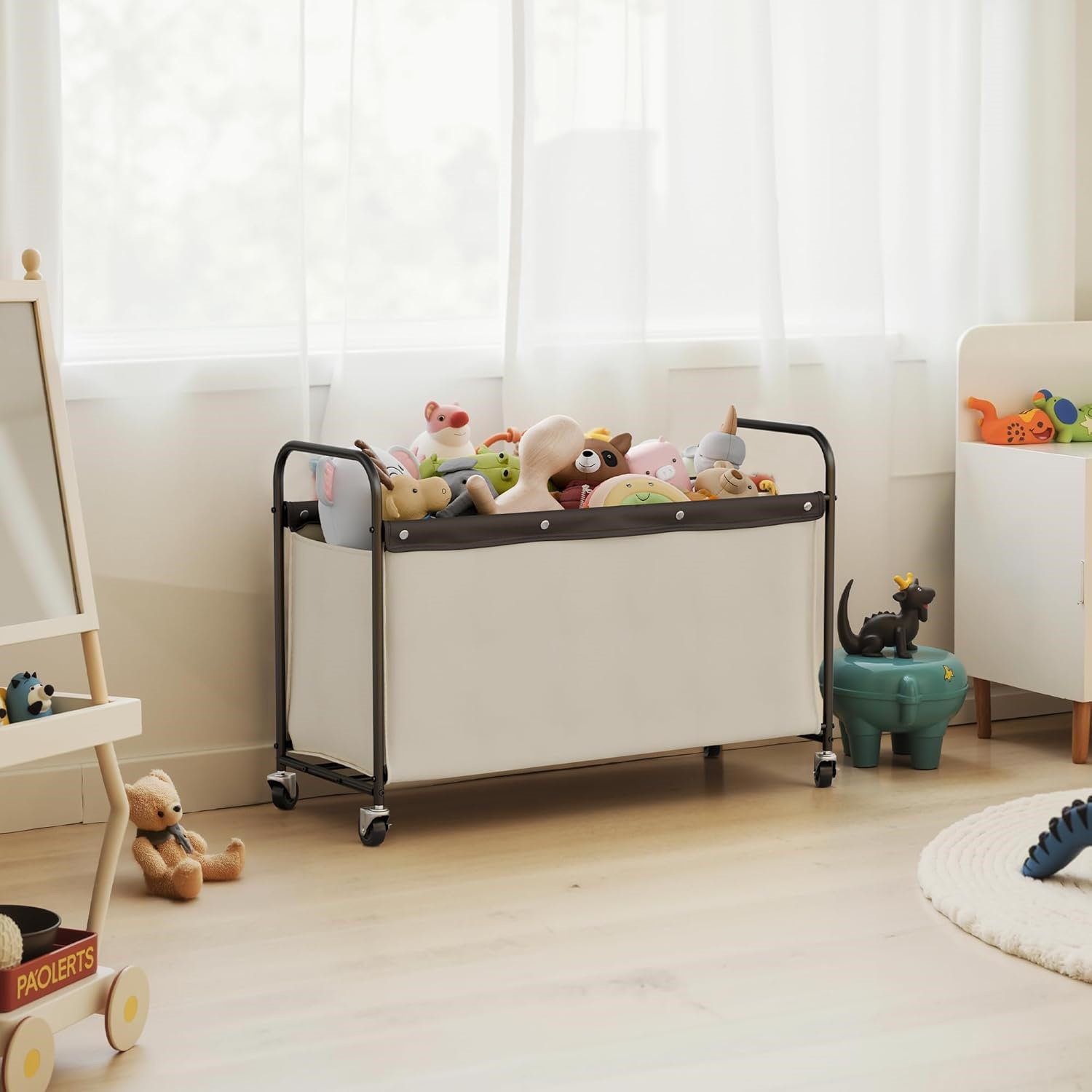 Hokku Designs Extra Large Kids Toy Box, Toy Storage Organizer, Metal ...