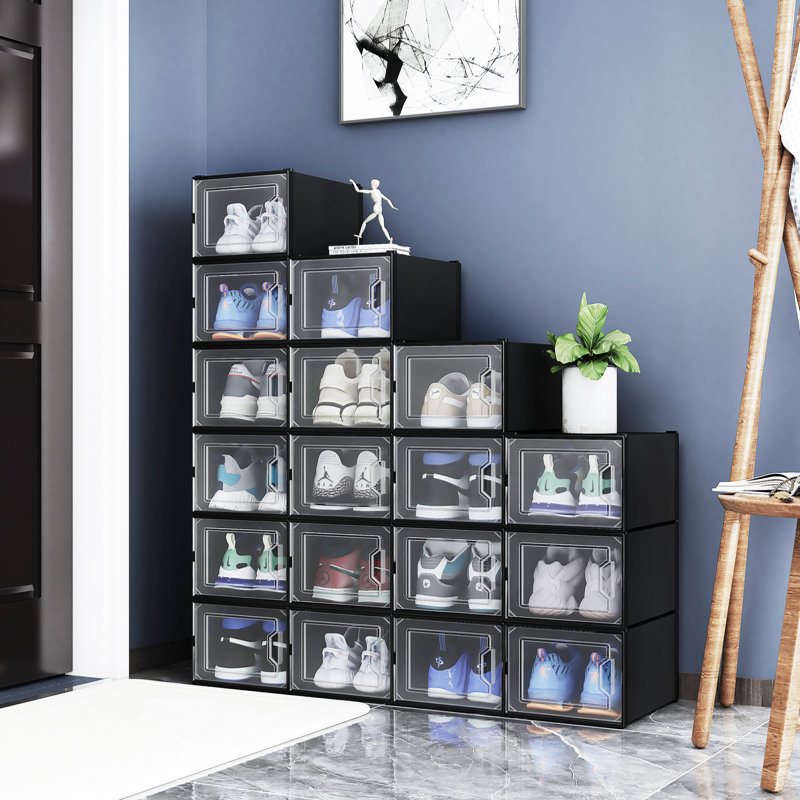 Rebrilliant 6 Pair Stackable Shoe Storage Box | Wayfair
