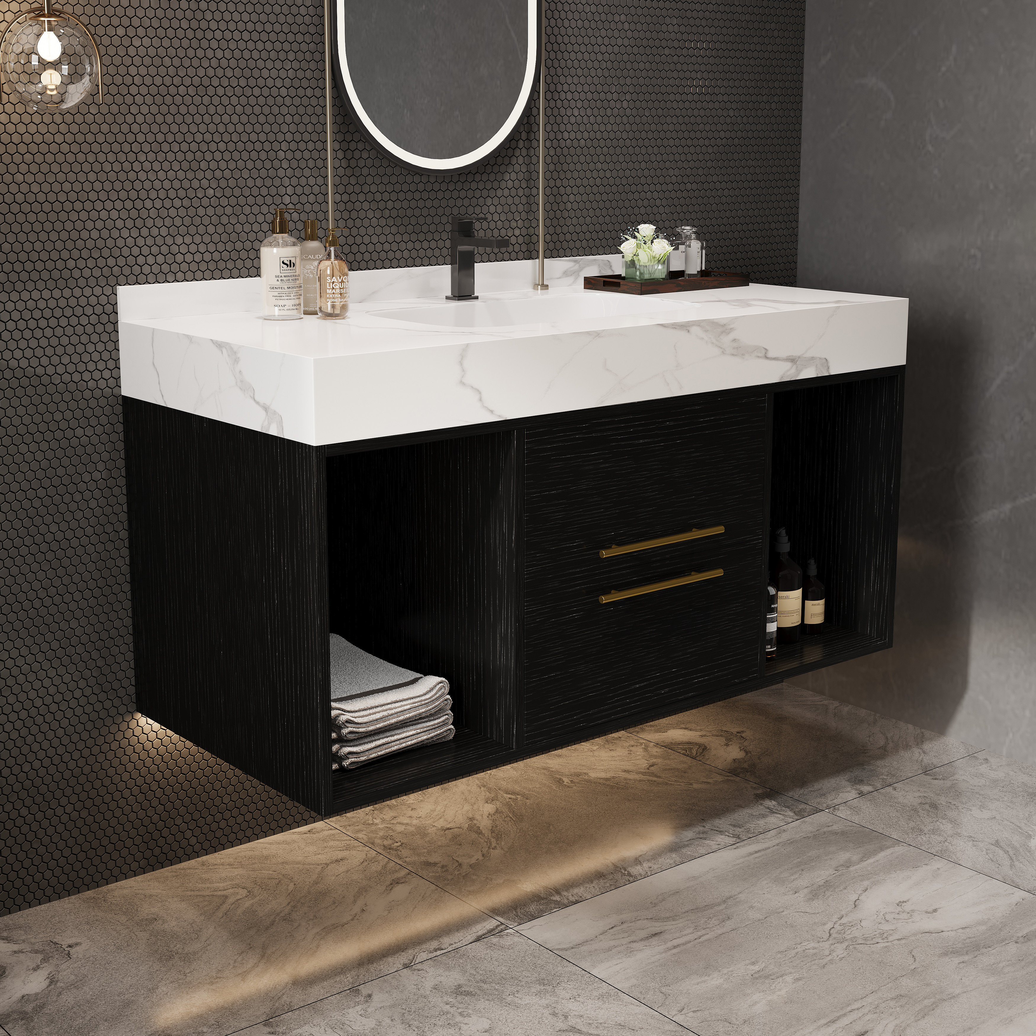 Lanora Lighting Floating Bathroom Vanity With Sink - Wayfair Canada