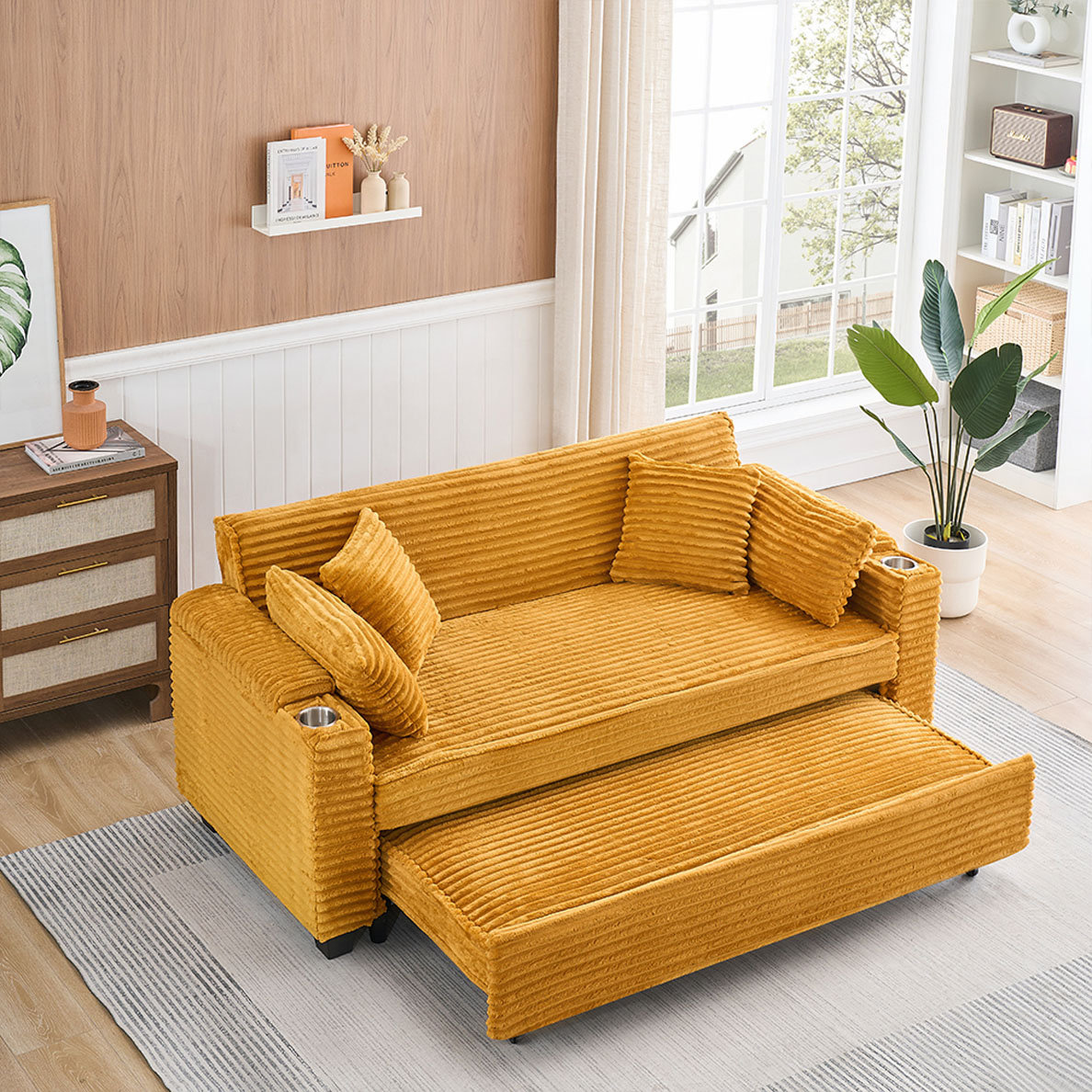Latitude Run® 80"W Expandable Sofa bed with CupHolder | Wayfair