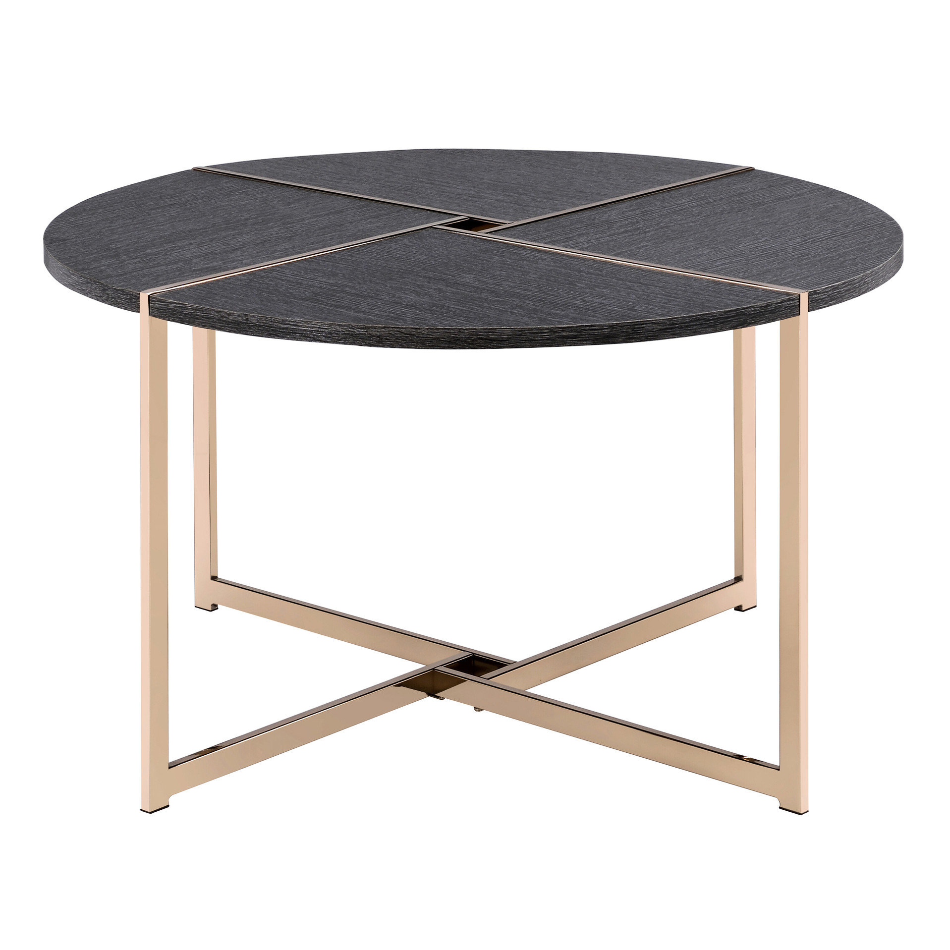 Latitude Run® Black And Champagne Coffee Table With A Stable Wooden ...