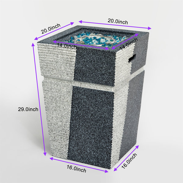 Sybertruck Outdoor Concrete Fire Pit Column Propane Fire Pit Patio Gas ...