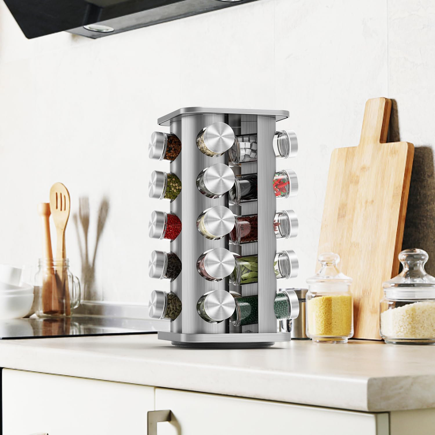 Prep & Savour Rotating Spice Rack Organizer, Spice Tower For Countertop ...