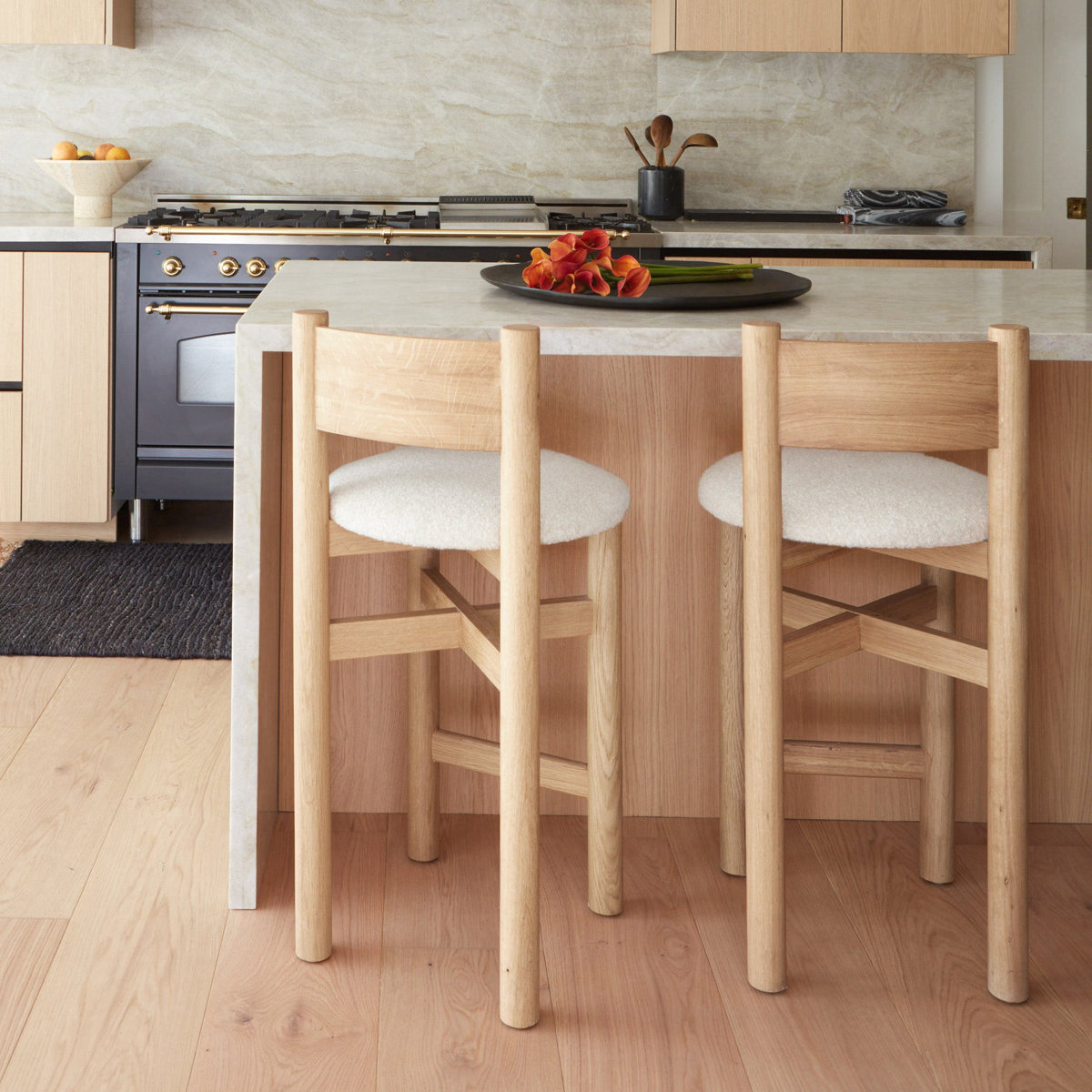 House of Leon Teddy Counter Stool - Natural | Perigold