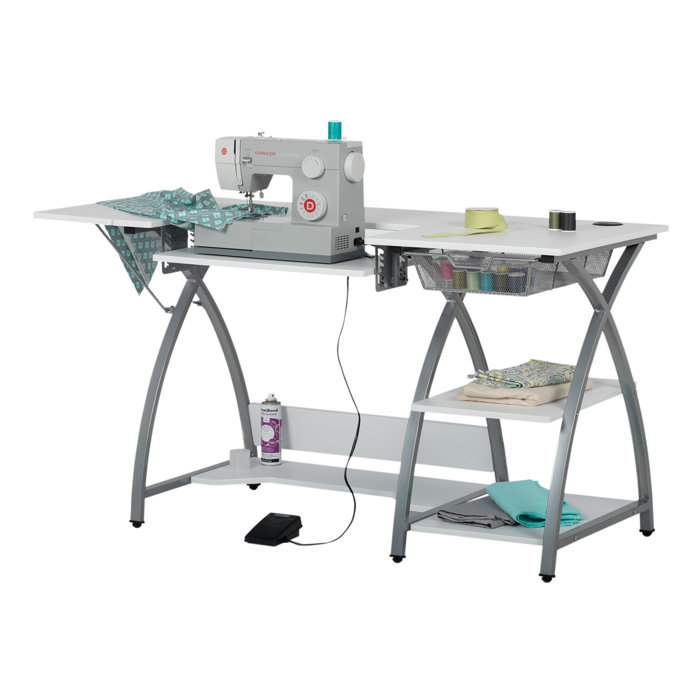Sew Ready 56.75'' x 23.5'' Sewing Table with Sewing Machine Platform ...