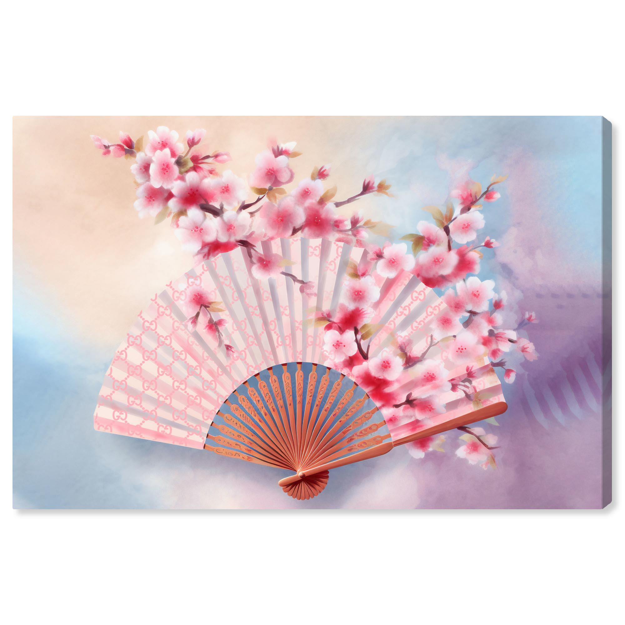Art Remedy Elegant Japanese Fan Canvas Glam Livingroom Wall Art by Art ...