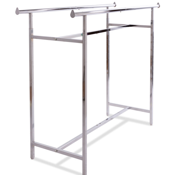 Rebrilliant Nathanial 60" W Adjustable Height Double Bar Clothing Rack ...