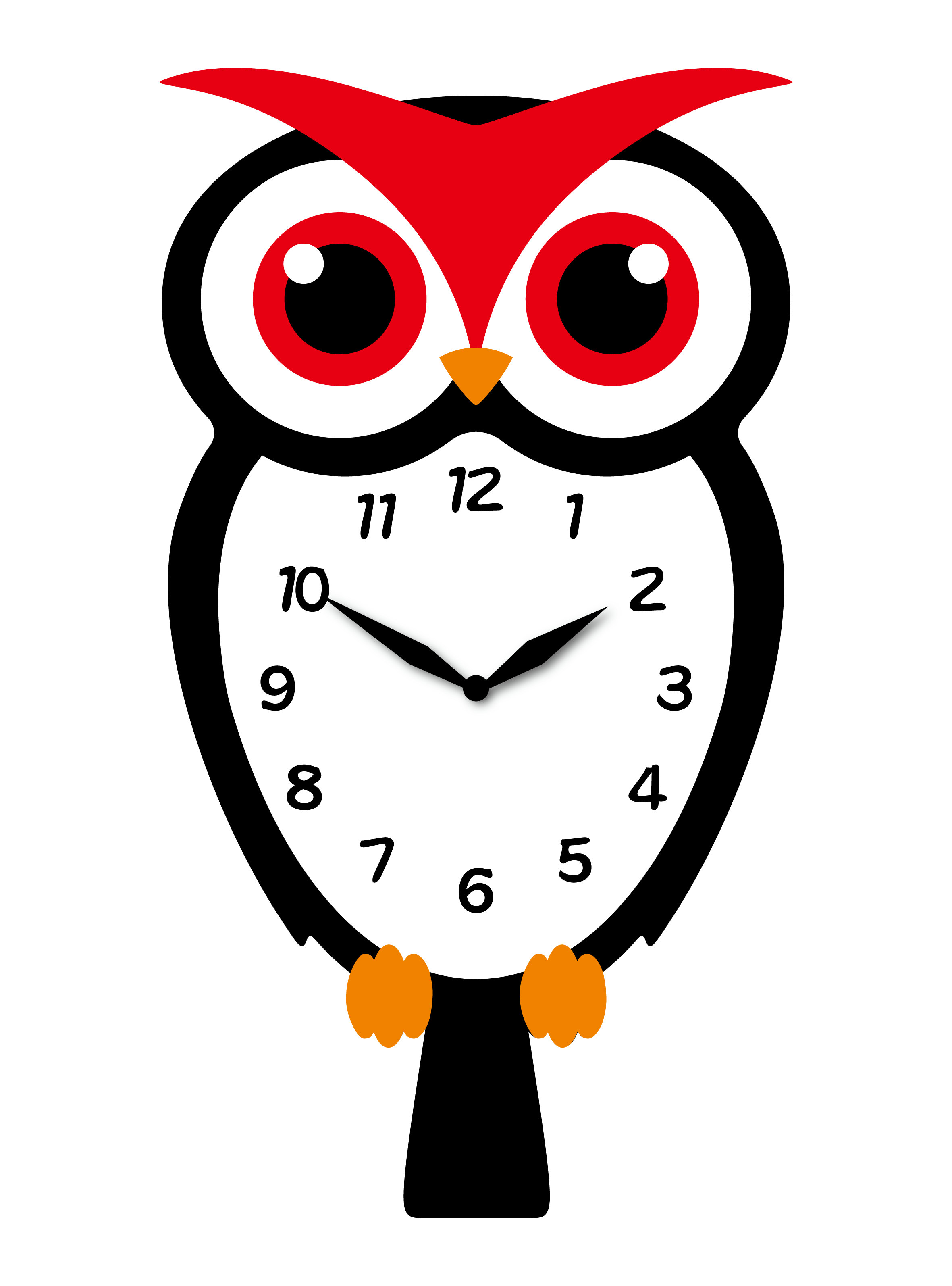 FGnano Charming Owl-Shaped Pendulum Wall Clock, Cartoon Style, Bright ...