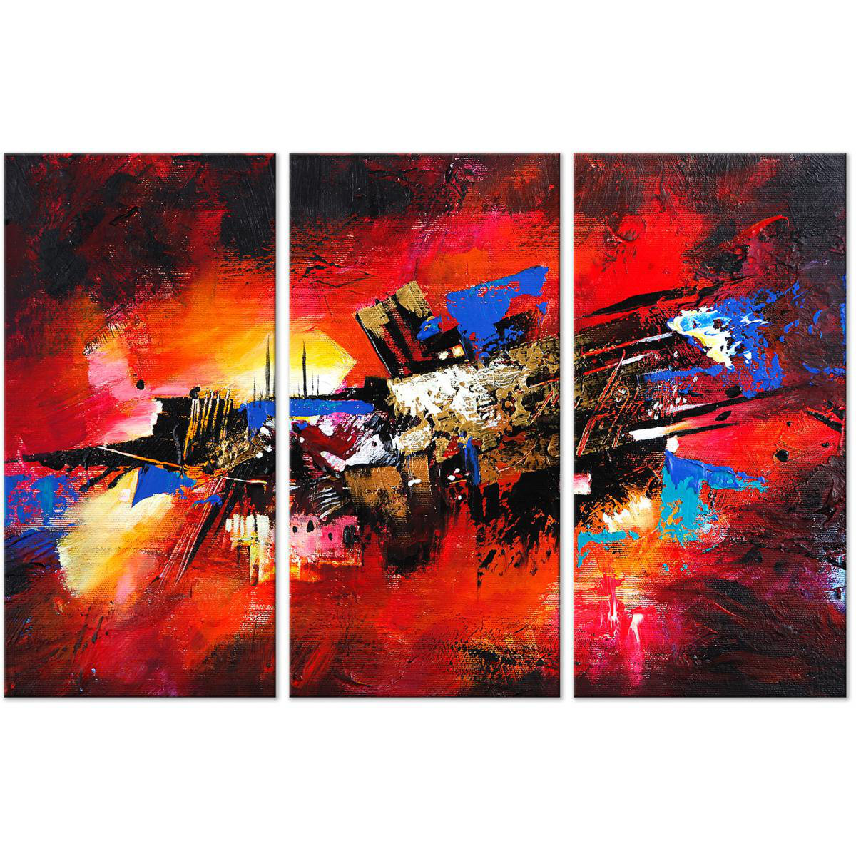 Ebern Designs 'Colours of Childhood' - 3 Piece Wrapped Canvas Graphic ...