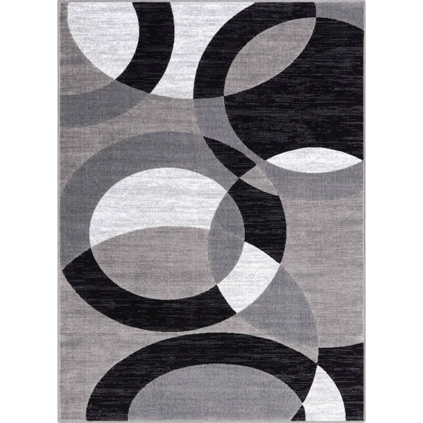 Ebern Designs Bingo Red Modern Geometric Rug & Reviews | Wayfair