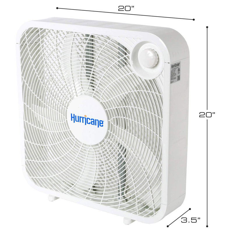 Hurricane 20" Classic Series Floor Box Fan with 3 Speed Settings, 2 ...