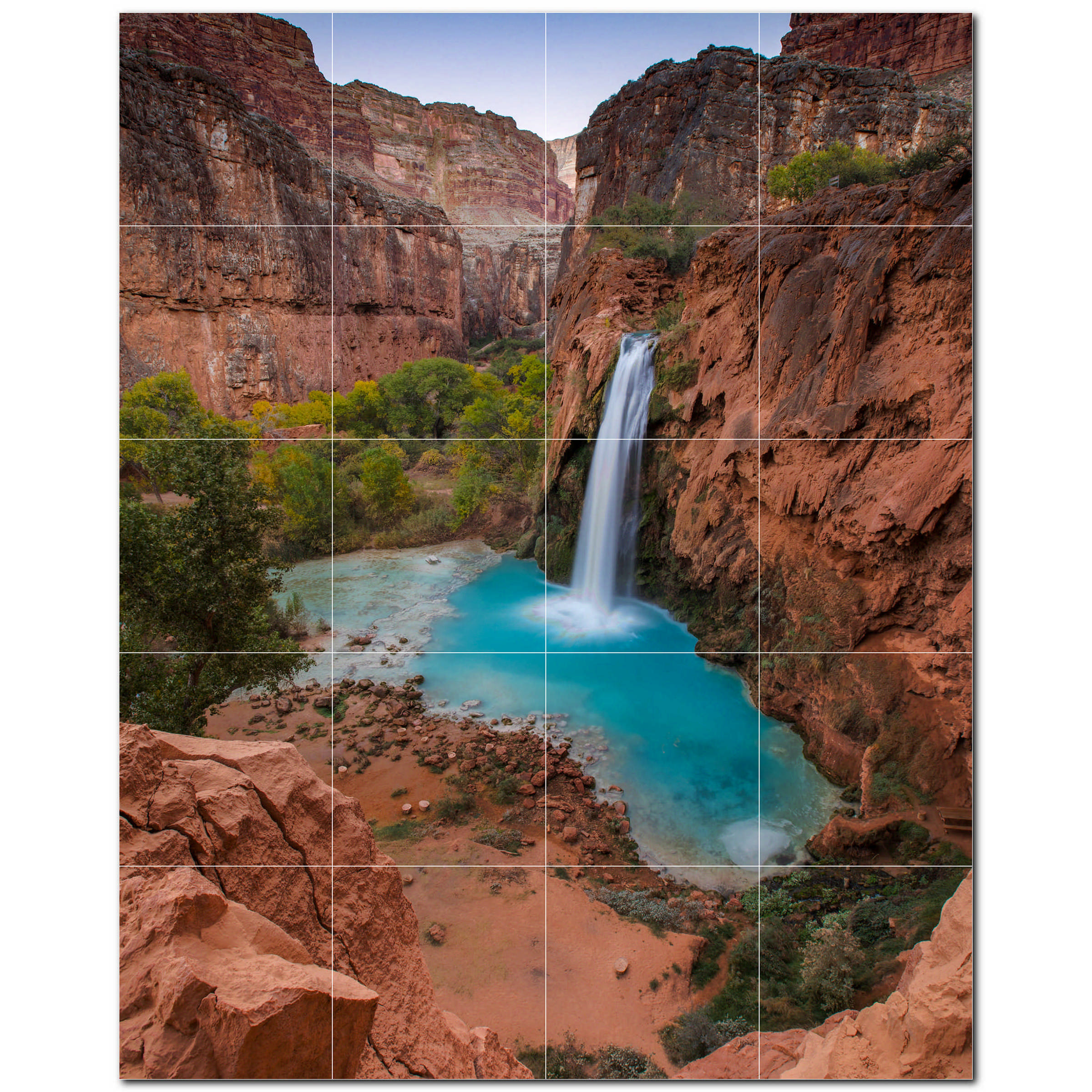 Picture-Tiles.com Waterfalls Photo 8'' x 8'' Satin Ceramic Decorative ...
