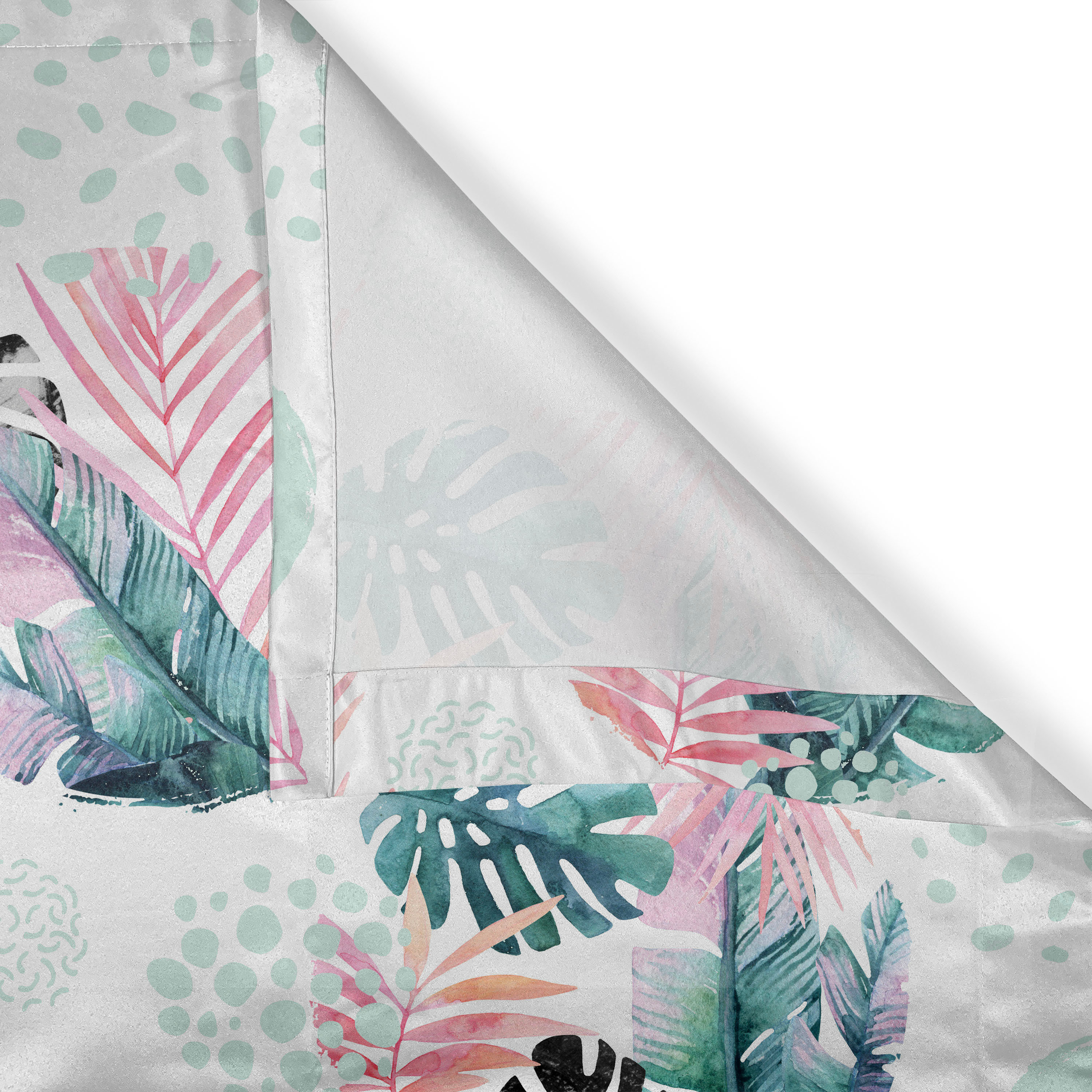 Dakota Fields Tropical Grommet Curtain Exotic Foliage Circles Art 50" x ...