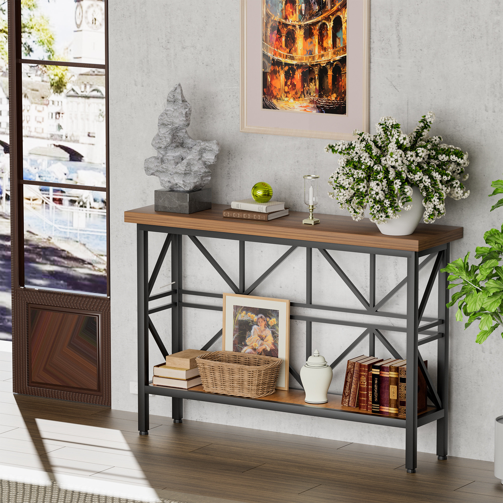 17 Stories Entryway Table,Narrow Table,Entry Way Console Tables for Living Room,Foyer,Hallway ...
