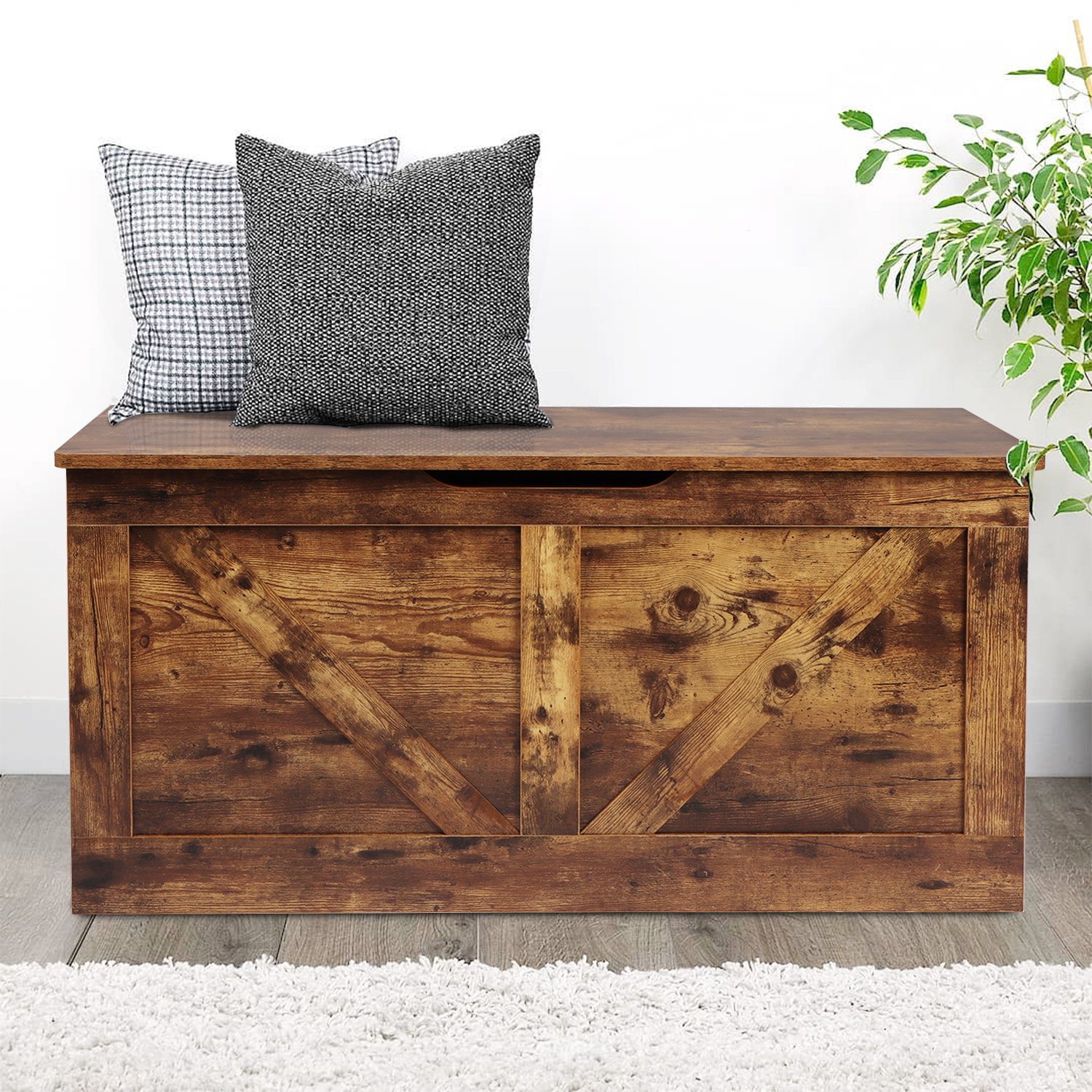 Gracie Oaks 39.4" Large Storage Trunk With 2 Safety Hinges | Wayfair
