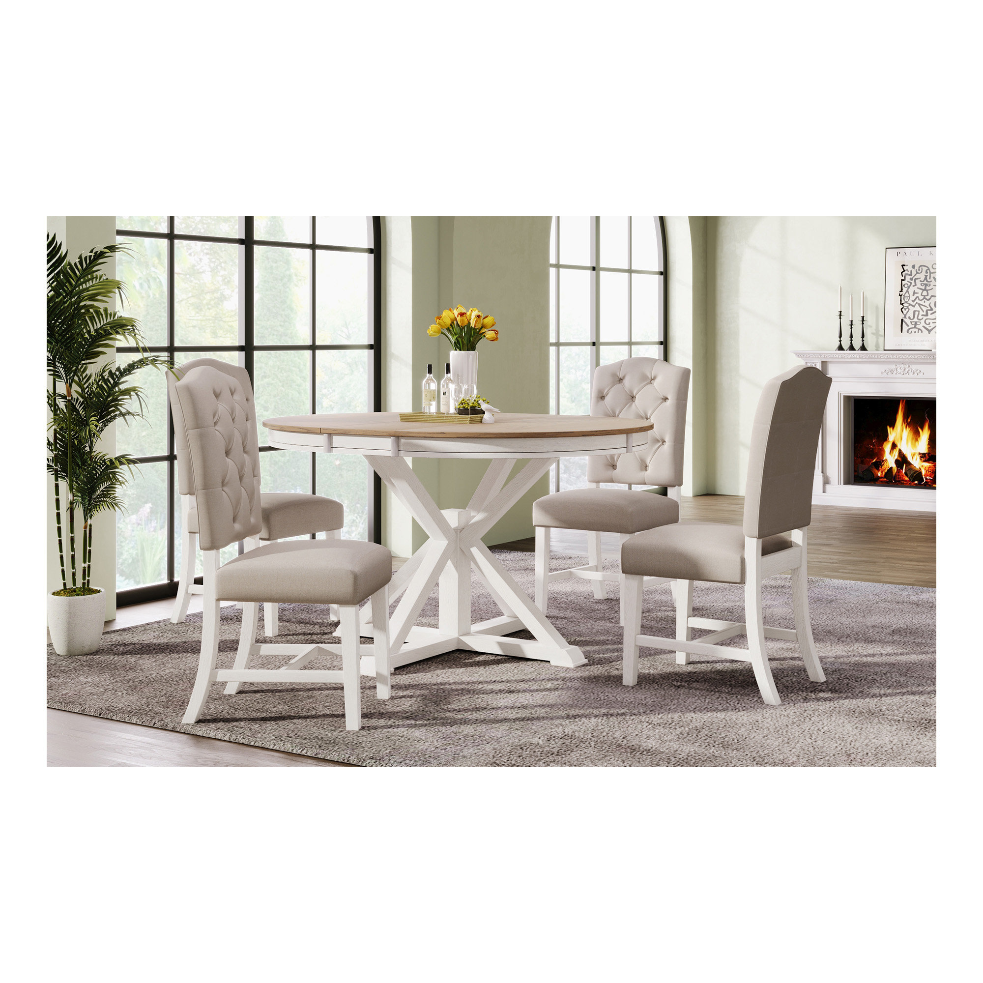 Latitude Run® Functional Furniture Retro Style Dining Table Set with ...