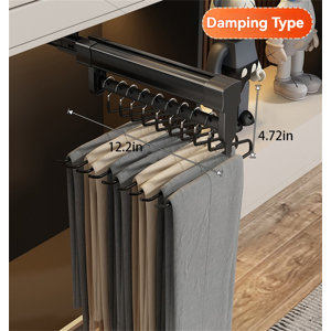 Meta Tarmor Retractable Pants Rack With Sliding Rail | Wayfair