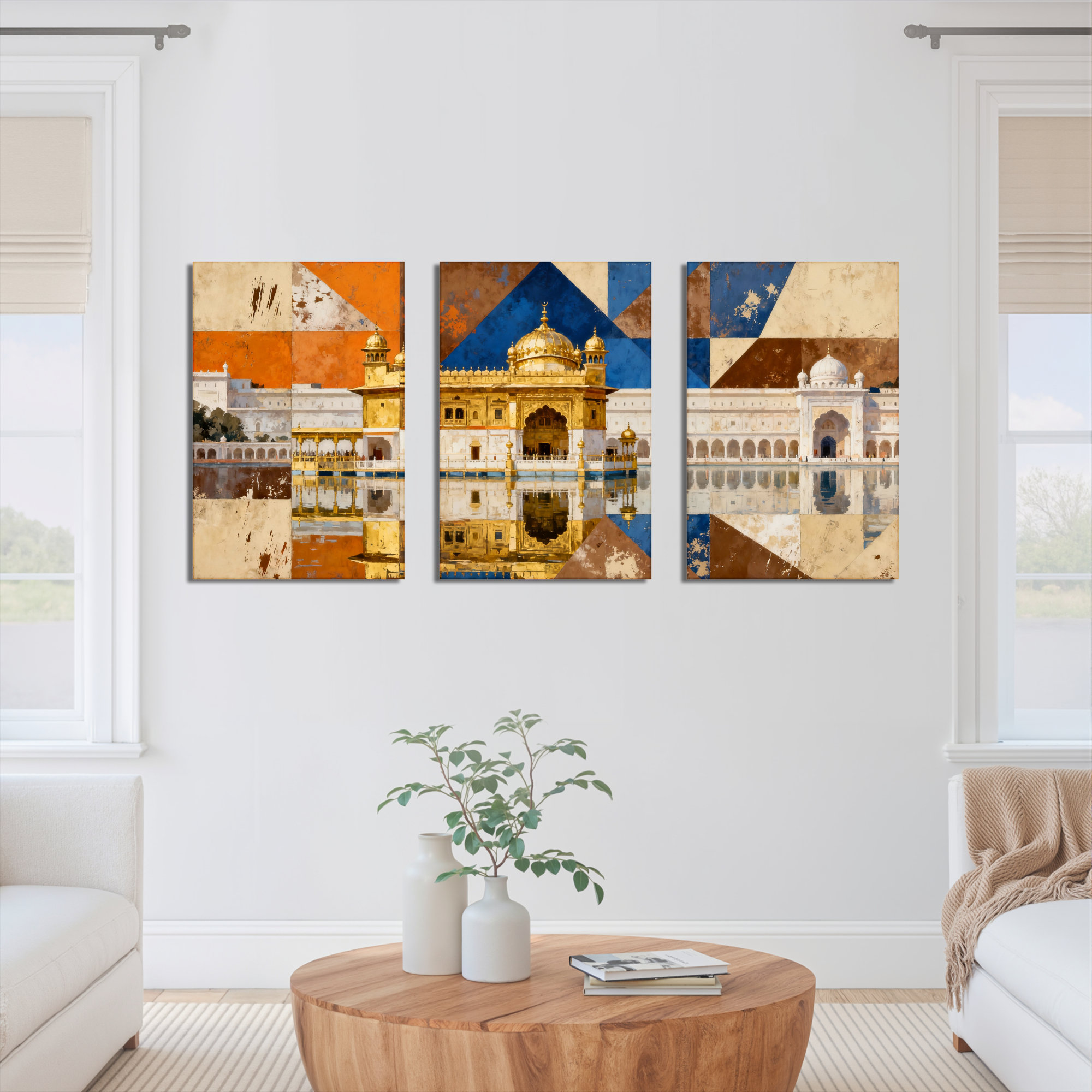 Latitude Run® Golden Temple Collage Canvas Wrapped Wall Art, Abstract ...