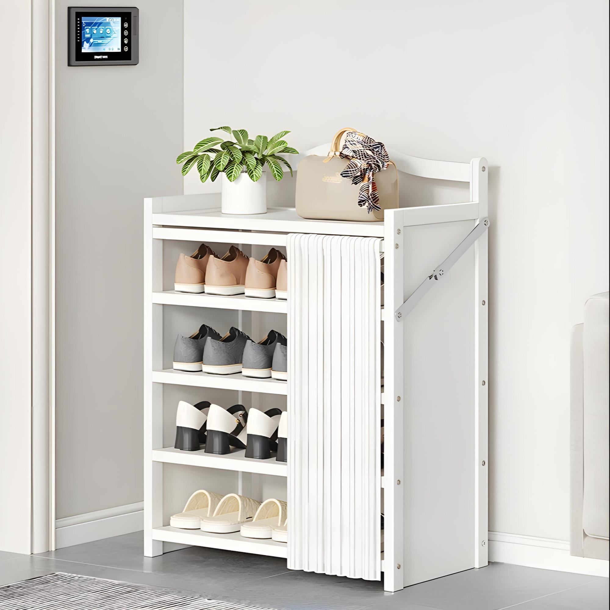 Red Barrel Studio® Installation Free Foldable Bamboo Shoe Rack Multi ...