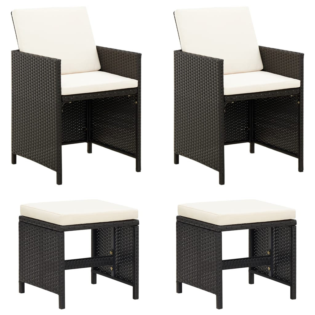 Rosecliff Heights Garden Chair Set Of 4 PE Rattan Standard Durable ...