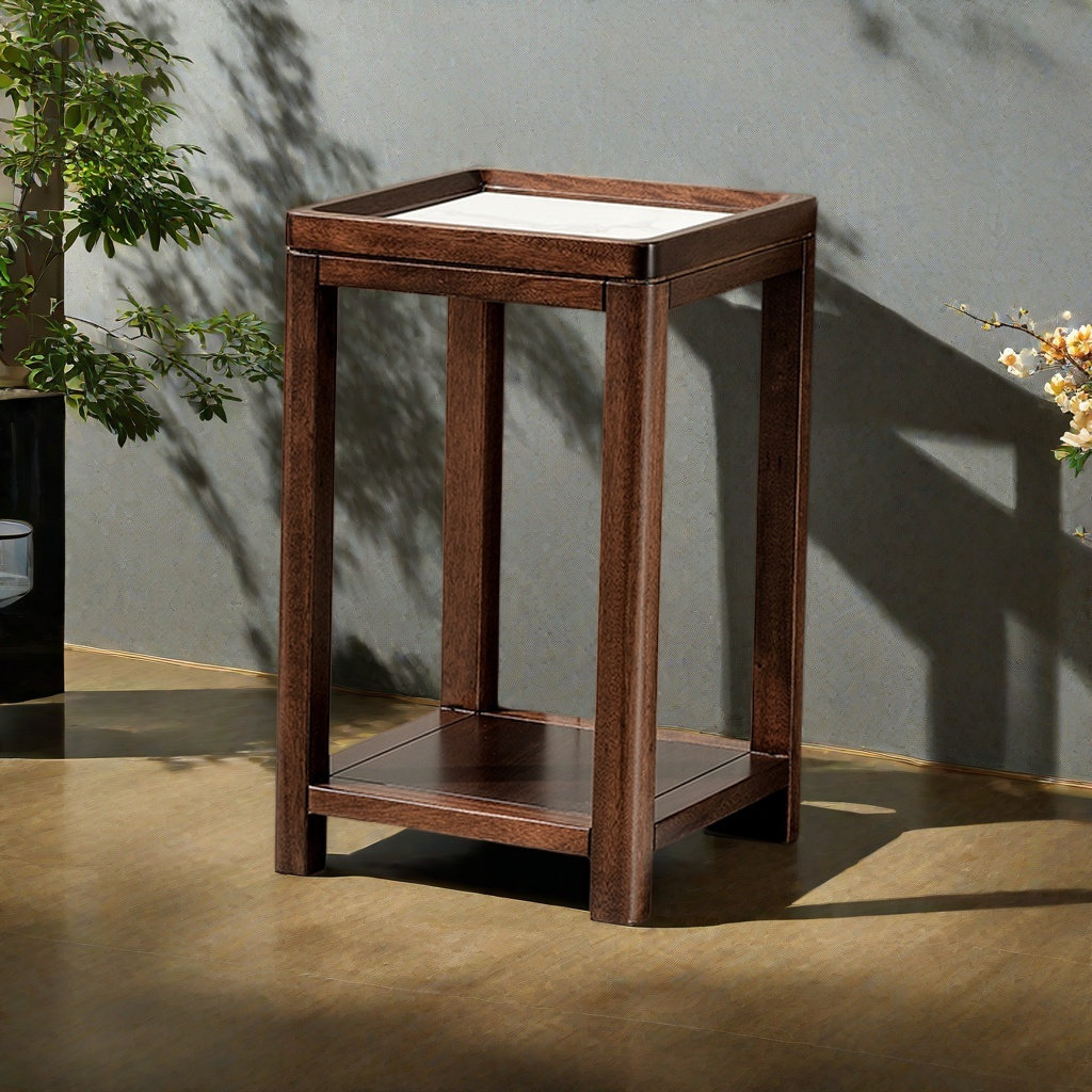 Zhang's SereneLodge Solid Wood Double Layer Plant Stand Mortise | Wayfair
