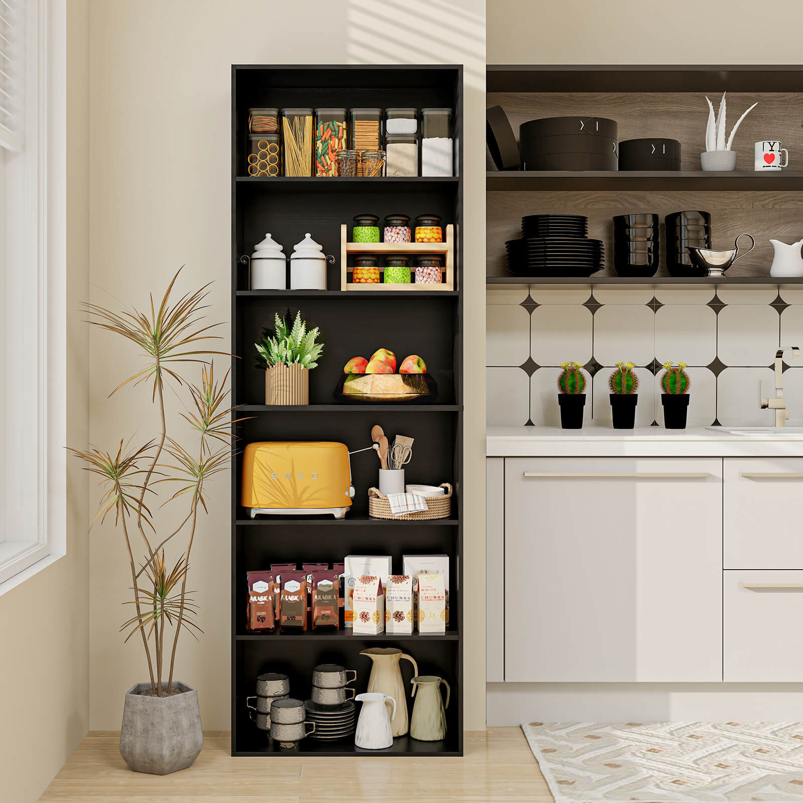 Ebern Designs 70" Tall 6-tier Bookcase With 6 Open Shelves Anti ...