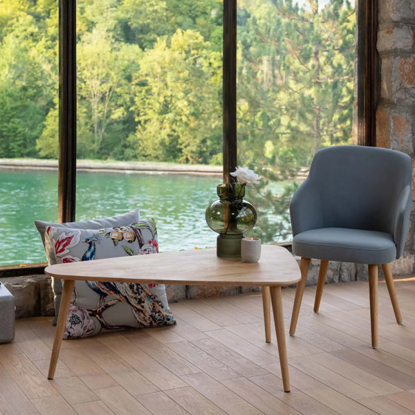 Corrigan Studio Arius Solid Wood Extendable Trestle Coffee Table with ...