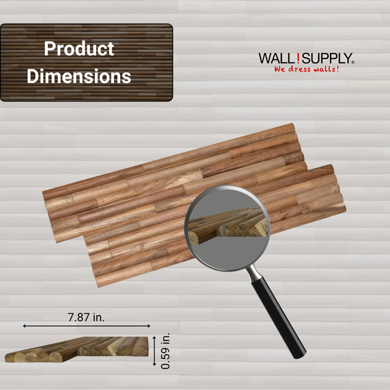 Wall!Supply 7.78" x 19.69" Reclaimed Wood Wall Paneling in Natural (10 ...