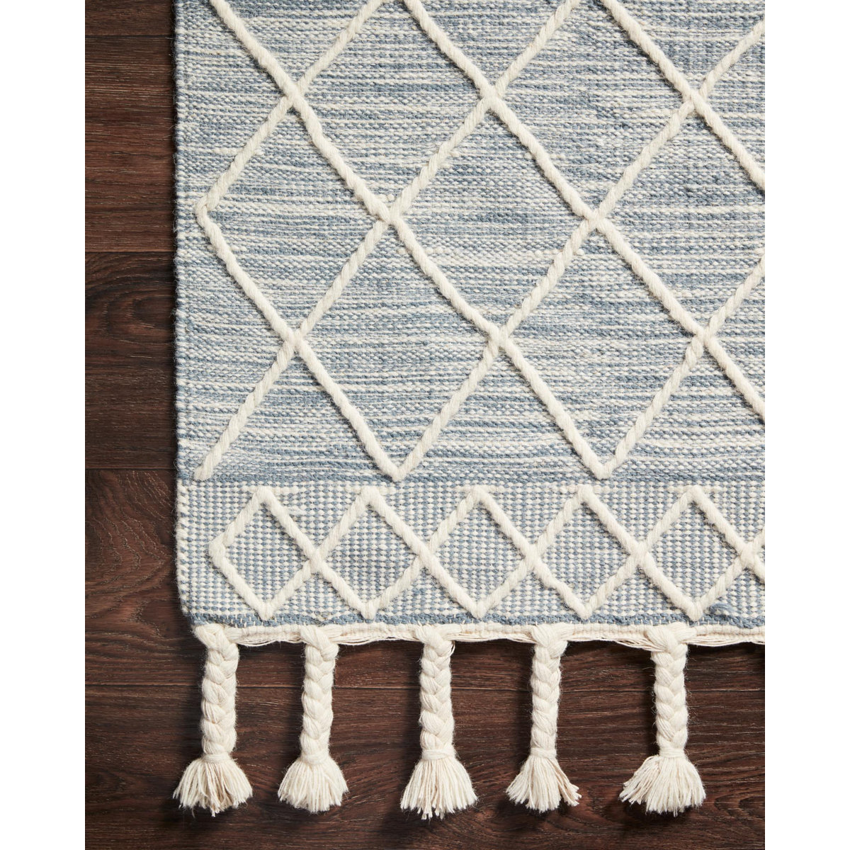 Union Rustic Isidore Hand-Knotted Wool Blue/Gray/Beige Area Rug | Wayfair